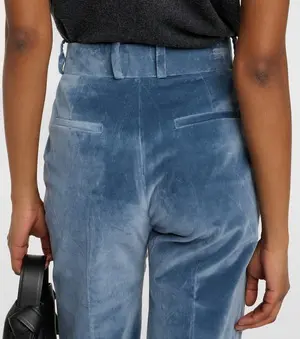 FRAME The Slim Stacked Velvet Trousers