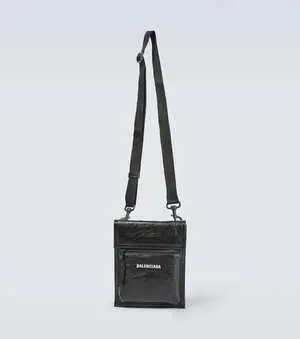 Balenciaga Explorer Leather Pouch - Black