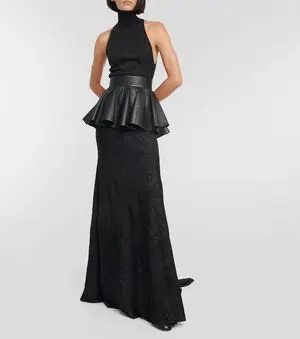 Alaïa Patterned Turtleneck Gown