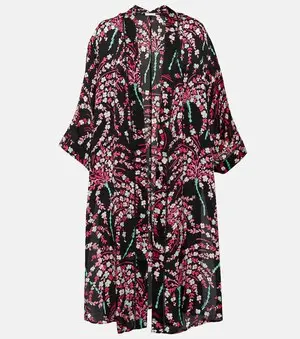 Poupette St Barth Erica Printed Robe - Black