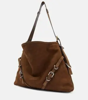 Givenchy Voyou Medium Suede Shoulder Bag