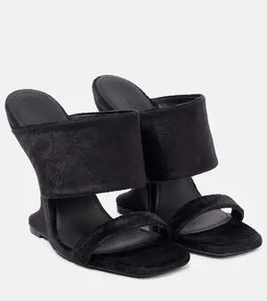 Rick Owens Cantilever Suede Mules