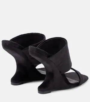 Rick Owens Cantilever Suede Mules