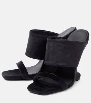 Rick Owens Cantilever Suede Mules