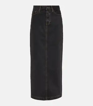 Black Denim Maxi Skirts
