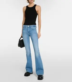 FRAME Le High Flare High-rise Flared Jeans - Blue