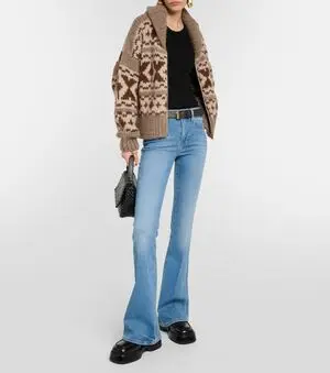 FRAME Le High Flare High-rise Flared Jeans - Blue