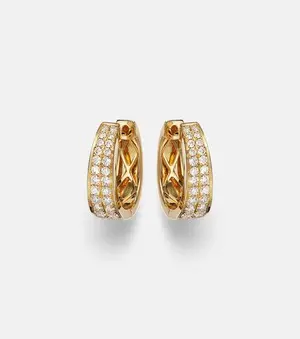 ANITA KO Meryl Small 18kt Hoop Earrings With Diamonds - Gold