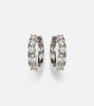 ANITA KO 18kt Gold And Diamond Huggie Earrings - Silver