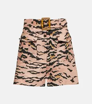 Zimmermann Matchmaker Safari Printed Linen Shorts - Multicoloured