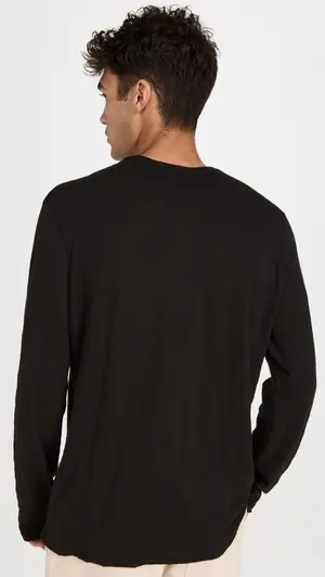 ATM Anthony Thomas Melillo Destroyed Wash Henley - Black