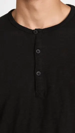 ATM Anthony Thomas Melillo Destroyed Wash Henley - Black