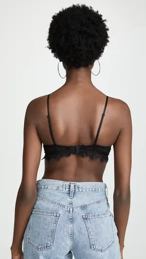 ANINE BING Lace Bra With Trim - Black