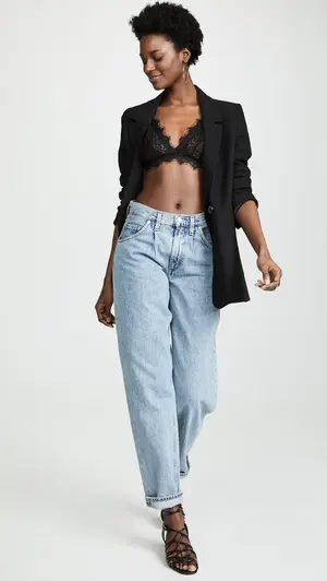 ANINE BING Lace Bra With Trim - Black