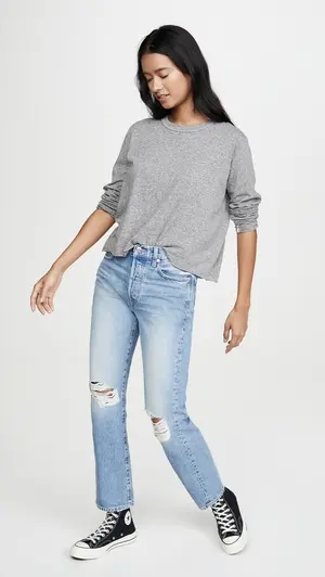 The Great. Long-sleeve Crop Tee