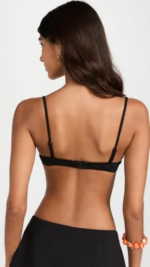 Staud Jo Balconette Bikini Top - Black/white