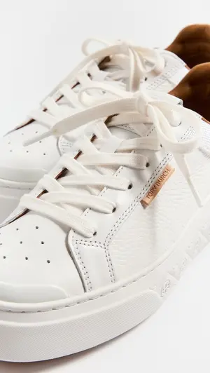 Tory Burch Ladybug Leather Sneakers With Perforated Details - White/white/white