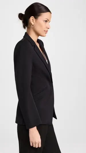FAVORITE DAUGHTER Single Button Twill Blazer - Black