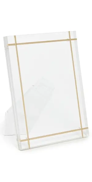 TIZO DESIGN Lucite Frame With Brass Inlay 5x7 - Clear/gold Metal