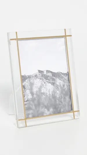 TIZO DESIGN Lucite Frame With Brass Inlay 5x7