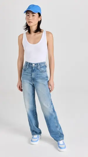 AMO Crop Ribbed Tank - White