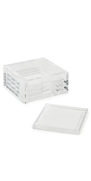 TIZO DESIGN Acrylic Coasters Set Of 4 - Clear