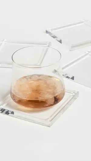 TIZO DESIGN Acrylic Coasters Set Of 4 - Clear