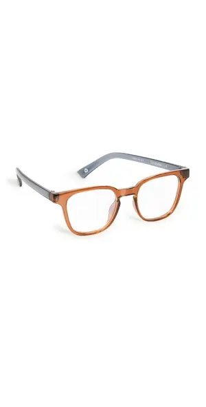 THE BOOK CLUB Blue Light Square Frame Glasses - Clay Spruce