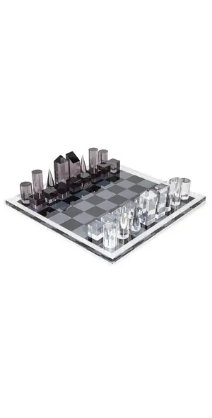 TIZO DESIGN Acrylic Chess Board Black/clear
