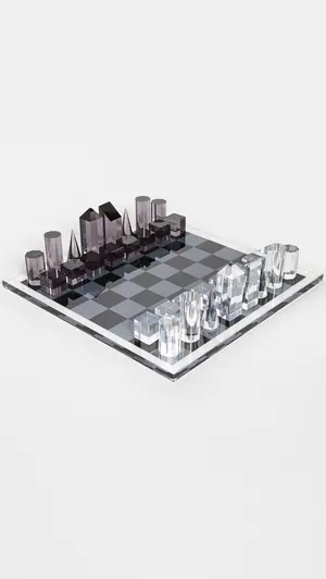 TIZO DESIGN Acrylic Chess Board Black/clear