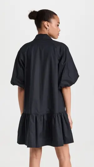 Simkhai Crissy Cotton Poplin Mini Dress - Black