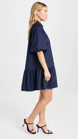 Simkhai Crissy Cotton Poplin Mini Dress - Midnight