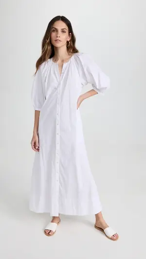 Staud Vincent Midi Shirtdress - White