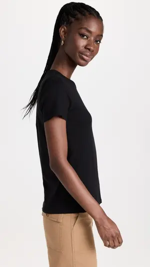 Jenni Kayne Cotton Slim Tee - Black