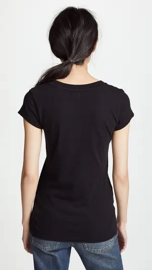 L'Agence Cory Crew Neck Tee - Black