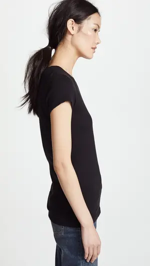L'Agence Cory Crew Neck Tee - Black