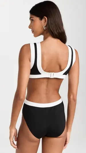 Staud Dolce One-piece Swimsuit - Black/white