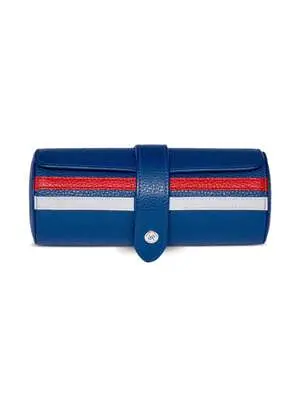 RAPPORT LONDON Greenwich Leather 3-watch Roll - Blue