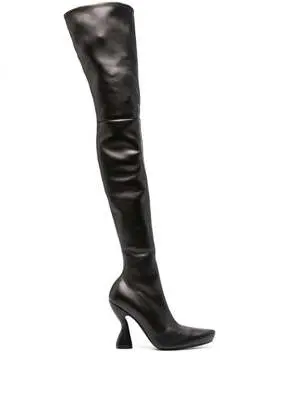 LANVIN 100mm Leather Thigh-high Boots