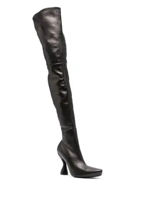LANVIN 100mm Leather Thigh-high Boots