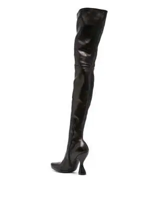 LANVIN 100mm Leather Thigh-high Boots