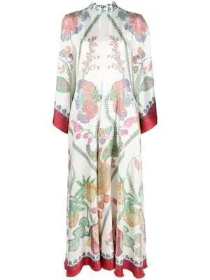 La DoubleJ Magnifico Flower Placée-print Maxi Dress