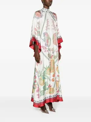 La DoubleJ Magnifico Flower Placée-print Maxi Dress