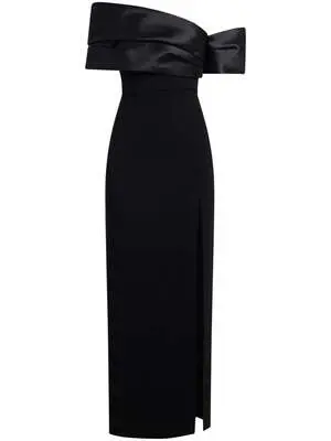 Solace London Alexis Off-shoulder Evening Maxi Dress - Black