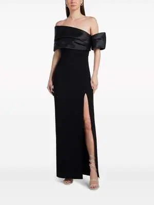 Solace London Alexis Off-shoulder Evening Maxi Dress - Black