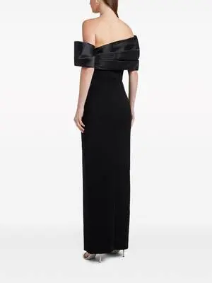 Solace London Alexis Off-shoulder Evening Maxi Dress - Black