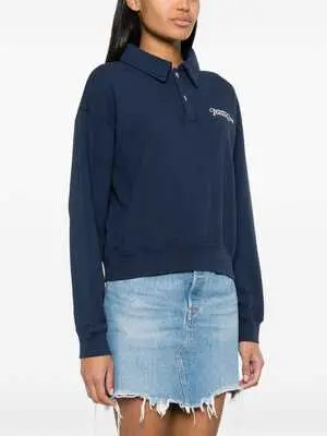 SPORTY & RICH Logo-print Polo Top