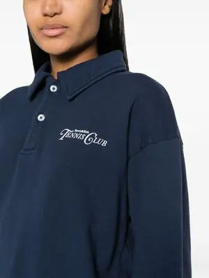 SPORTY & RICH Logo-print Polo Top