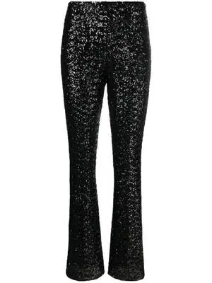 Oseree Sequin-embellished Trousers - Black