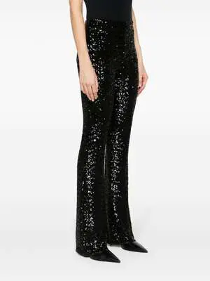 Oseree Sequin-embellished Trousers - Black